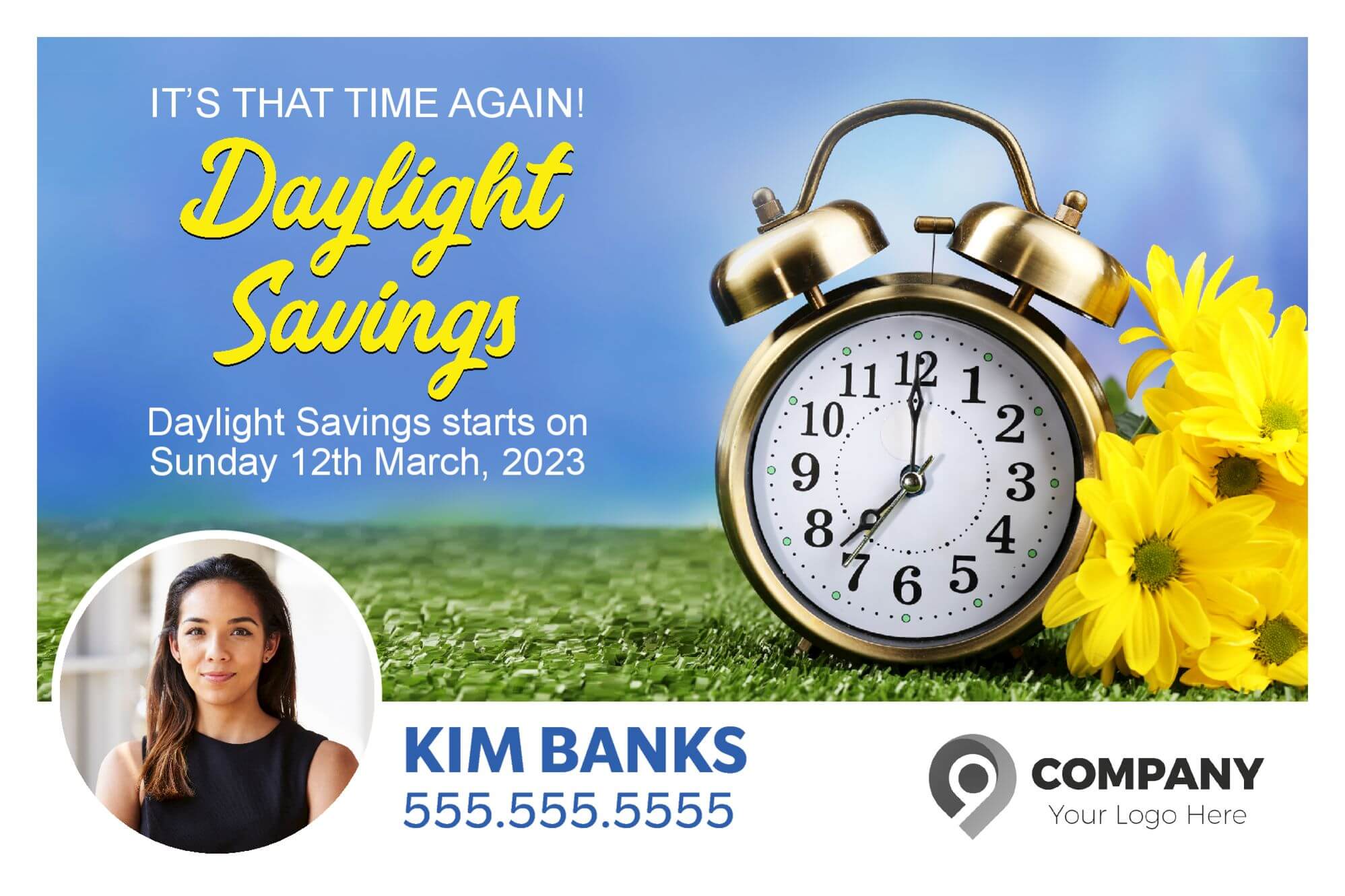 Daylight Savings Postcard Templates