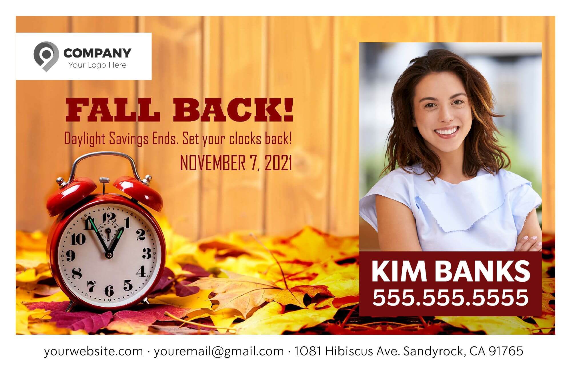 Daylight Savings Postcard Templates